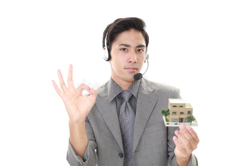 Smiling telephone operator stock photo. Image of excited - 57215450