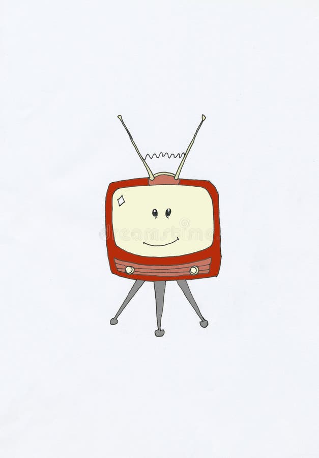 Smiling television set stock illustration. Illustration of products ...