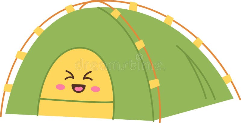Smiling Tent with Happy Face Character Stock Illustration ...