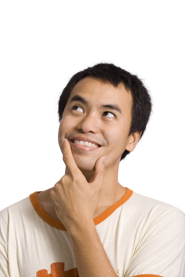 Smiling thinking man stock image. Image of research, happiness - 2975091