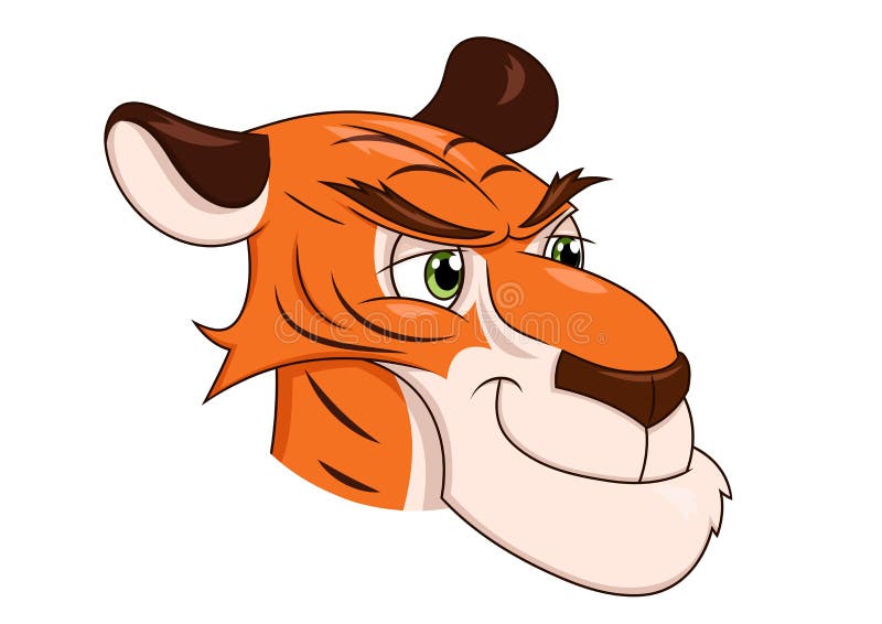 Smiling Tiger Cartoon Isolated on White Background Stock Vector ...