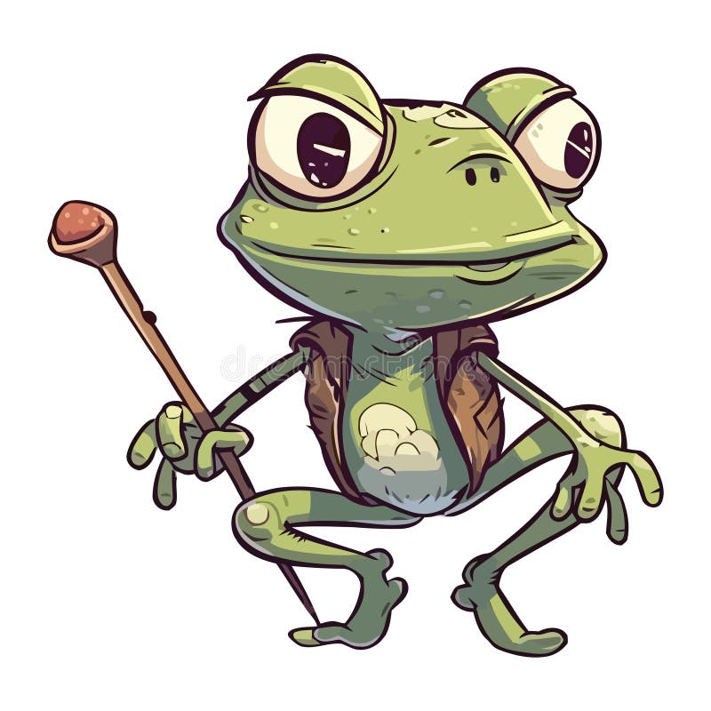 Smiling Toad Mascot Sitting with Magic Wand Stock Vector - Illustration ...
