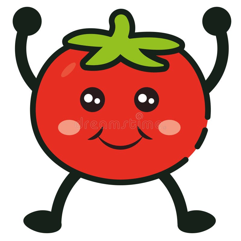 Smiling Tomato Cartoon. Vector Stock Vector - Illustration of cartoon ...