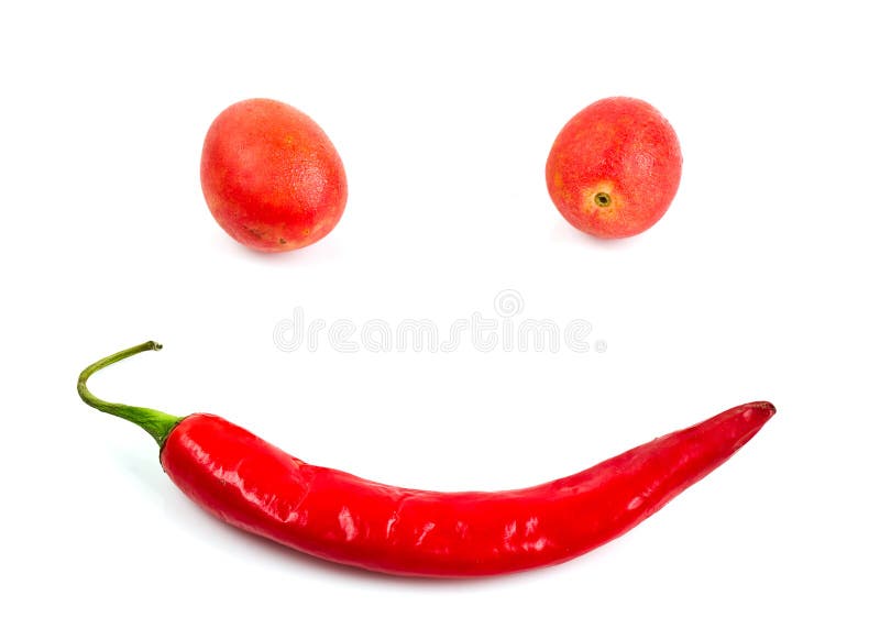 Smile Face by Tomato, Chili, and Lemon Stock Photo - Image of chili ...