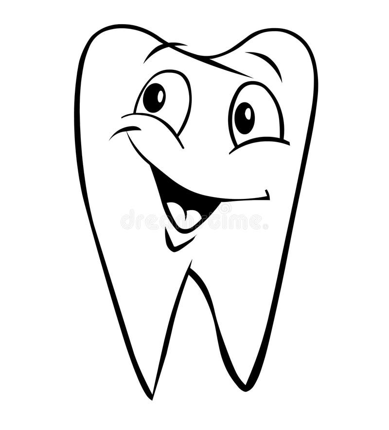 Smiling tooth stock illustration. Illustration of line - 7739125