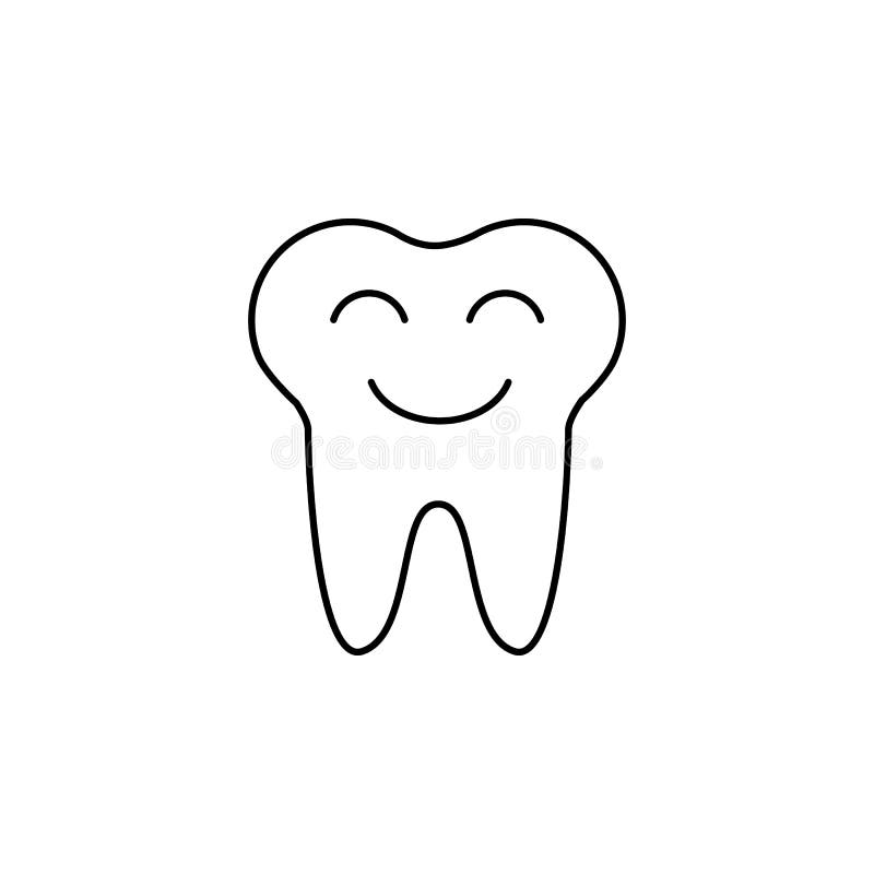 Smiling tooth icon stock illustration. Illustration of medical - 108569405