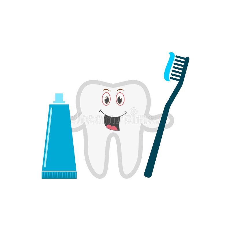 Smiling Tooth with Toothbrush Logo Icon Stock Illustration ...
