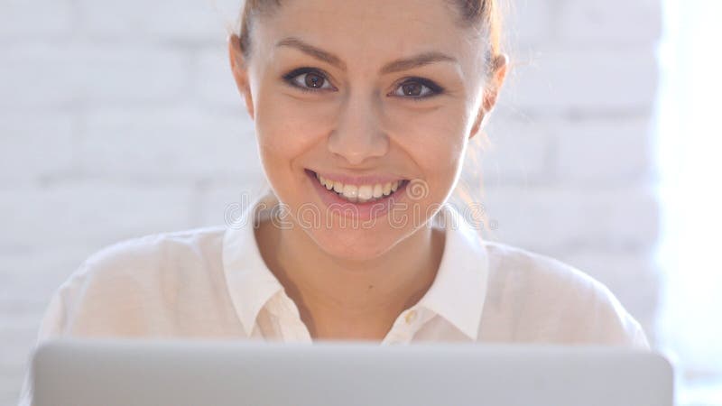 Smiling Toward Camera, Close Up Front View Stock Photo - Image of ...