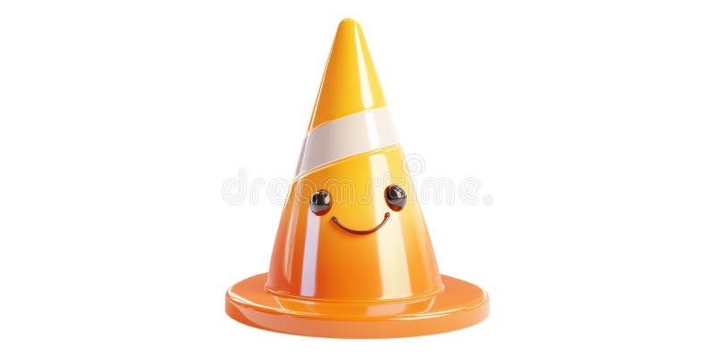 Smiling Traffic Cone with Eyes Isolated on Transparent Background Stock ...