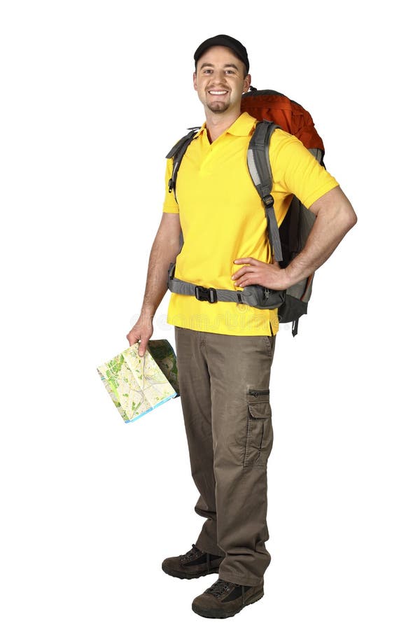 Smiling traveller with map stock photo. Image of lifestyle - 14170542