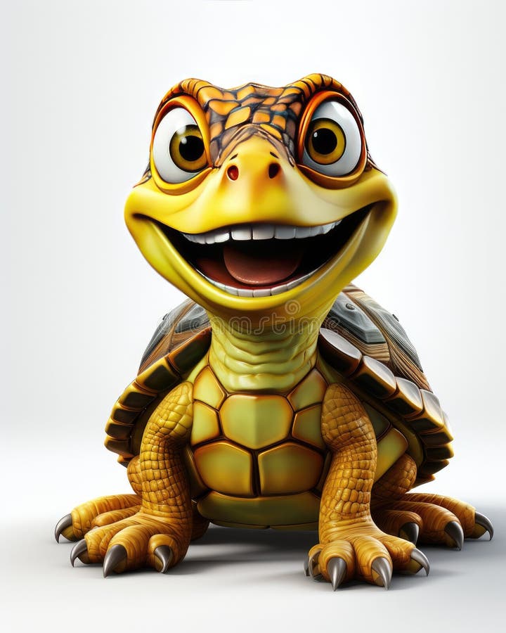 A Cartoon Turtle with Big Eyes and a Smile on Its Face. Generative Ai ...