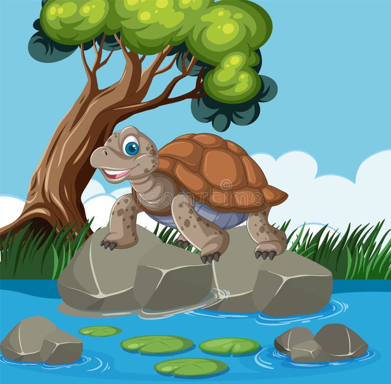 Smiling turtle stock vector. Illustration of fauna, turtle - 333287413