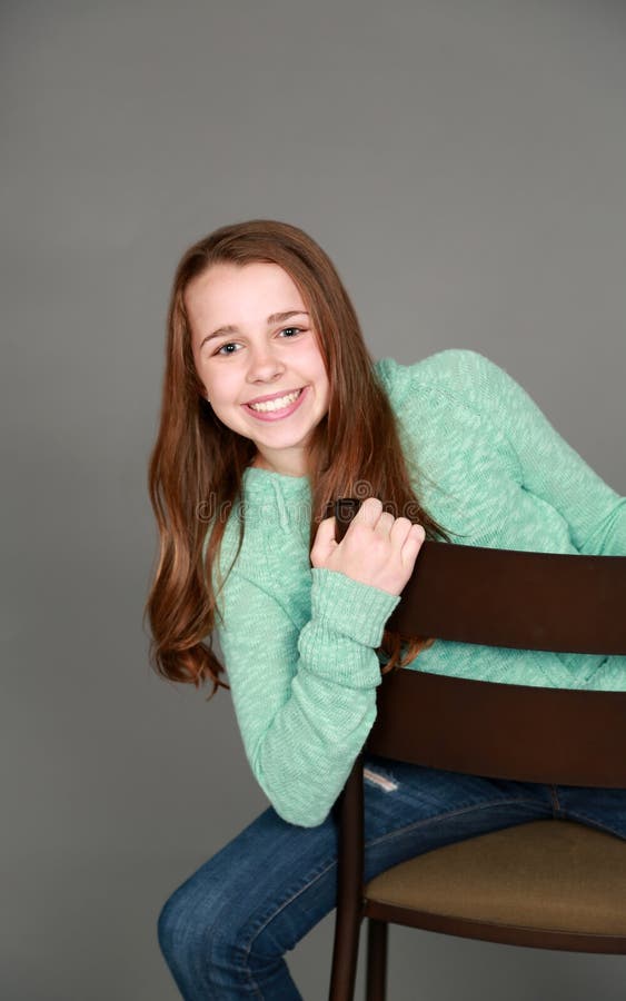 Smiling tween girl stock image. Image of white, color - 40582617