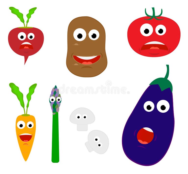 Smiling vegetables stock vector. Illustration of design - 16354379