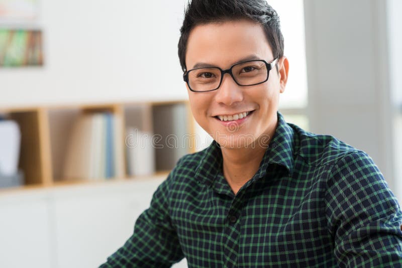 Smiling Vietnamese man stock image. Image of casual, modern - 48304459