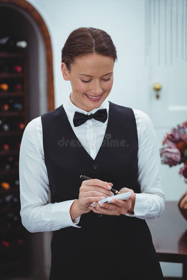 Smiling Waitress Taking an Order Stock Image - Image of serving ...