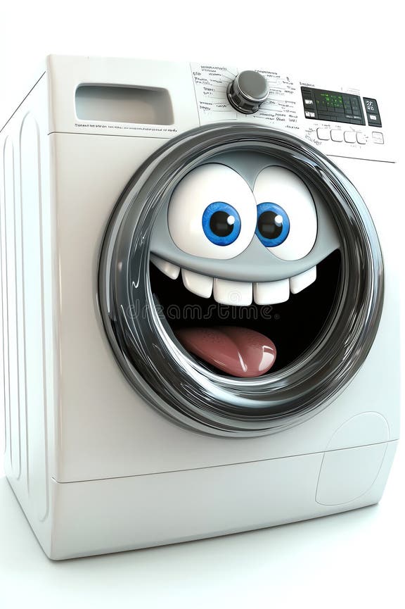 Smiling Washing Machine, AI Generated Stock Illustration - Illustration ...