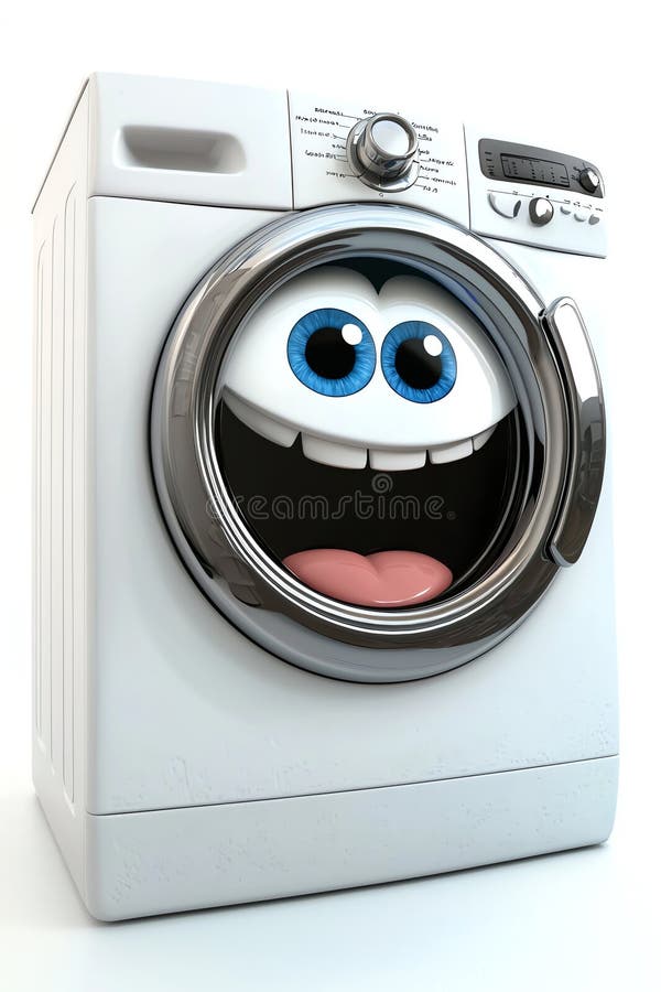 Smiling Washing Machine, AI Generated Stock Illustration - Illustration ...