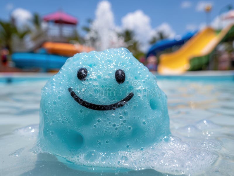 Smiling Water Blob in a Pool Stock Illustration - Illustration of blob ...