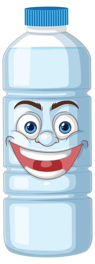Smiling water bottle stock vector. Illustration of blue - 326193947