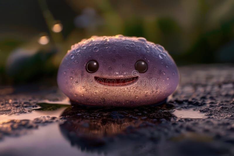 Smiling Water Droplet Creature Stock Illustration - Illustration of ...