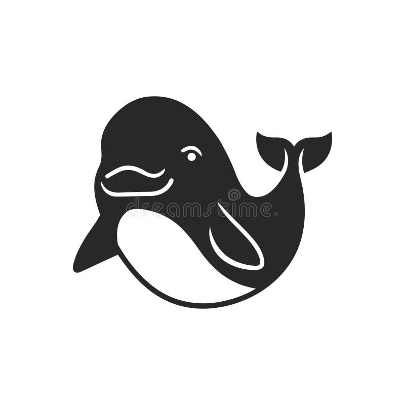 Smiling Whale Icon stock vector. Illustration of cute - 361760047