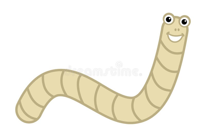 A Smiling White Worm in Profile on a White Background - Vector Stock ...