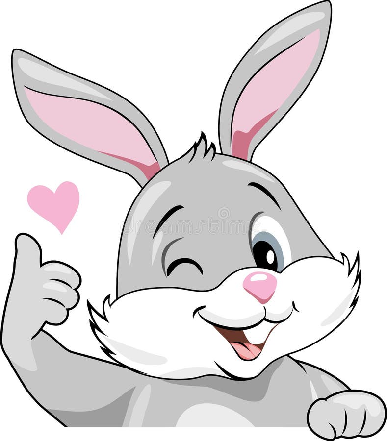 Smiling Winking Bunny Likes Stock Vector - Illustration of emotion ...
