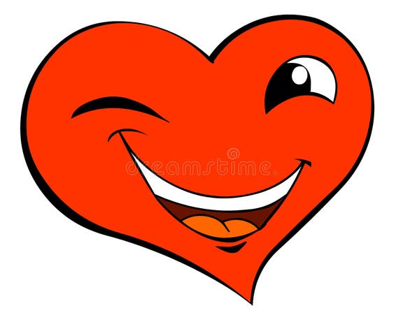 Smiling winking heart stock illustration. Illustration of greeting ...