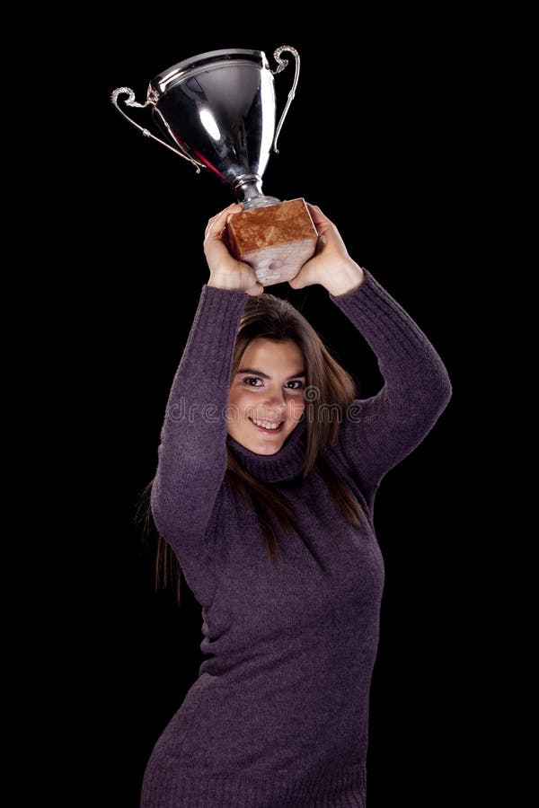 Smiling winner stock photo. Image of celebrate, silver - 12696896