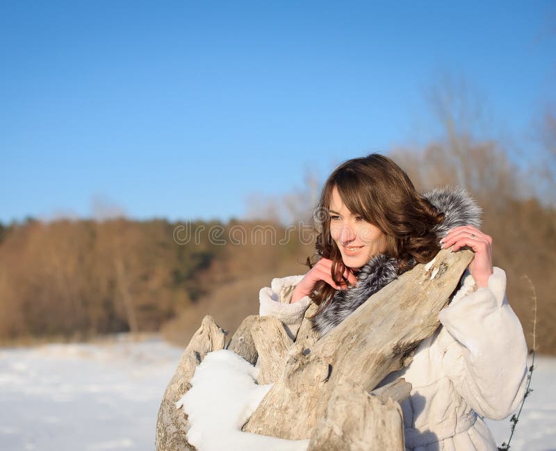 Smiling winter girl stock image. Image of wood, cold - 28168813
