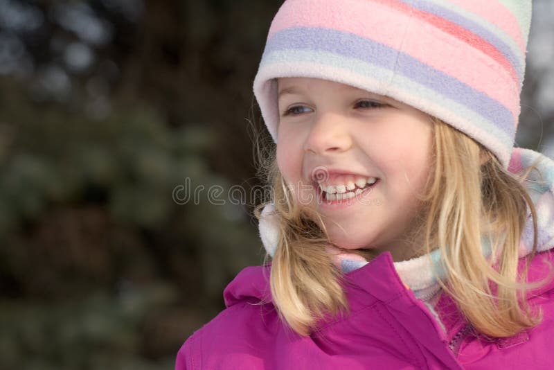 Smiling winter girl stock photo. Image of people, pink - 392248