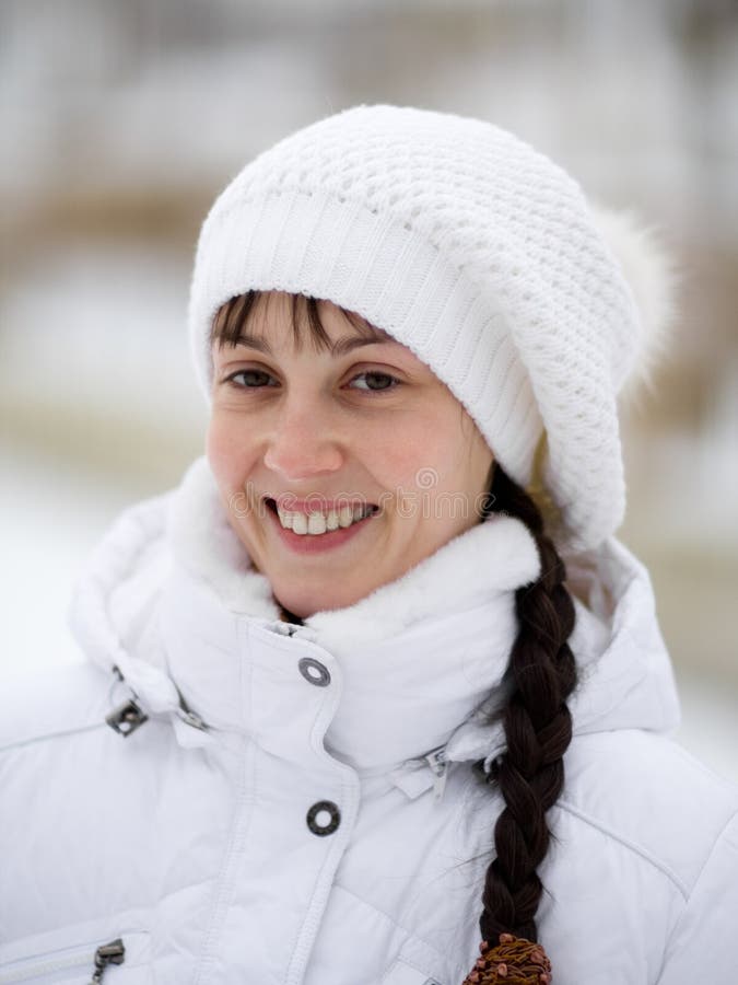 Smiling winter girl stock photo. Image of person, snow - 7603826