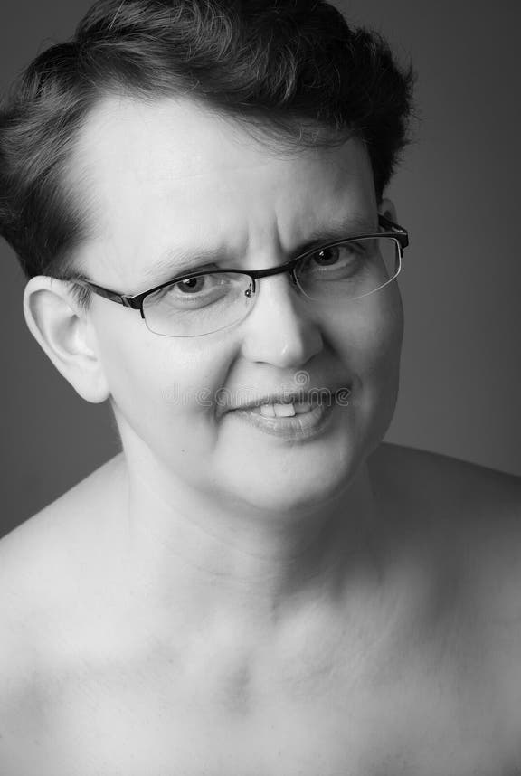 Smiling woman stock image. Image of black, glasses, person - 25208209