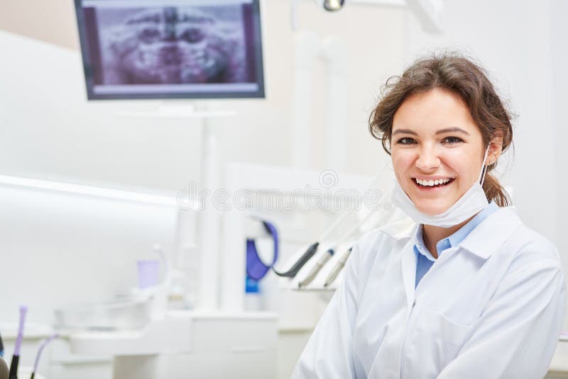Smiling Dentist and Senior Woman Stock Image - Image of care ...