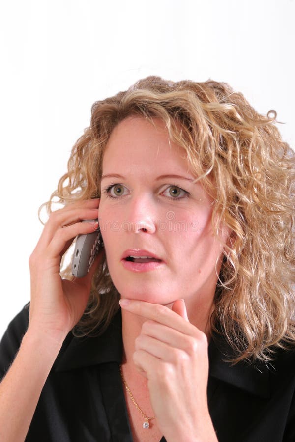 Smiling Woman on Cell Phone Stock Image - Image of good, professional ...