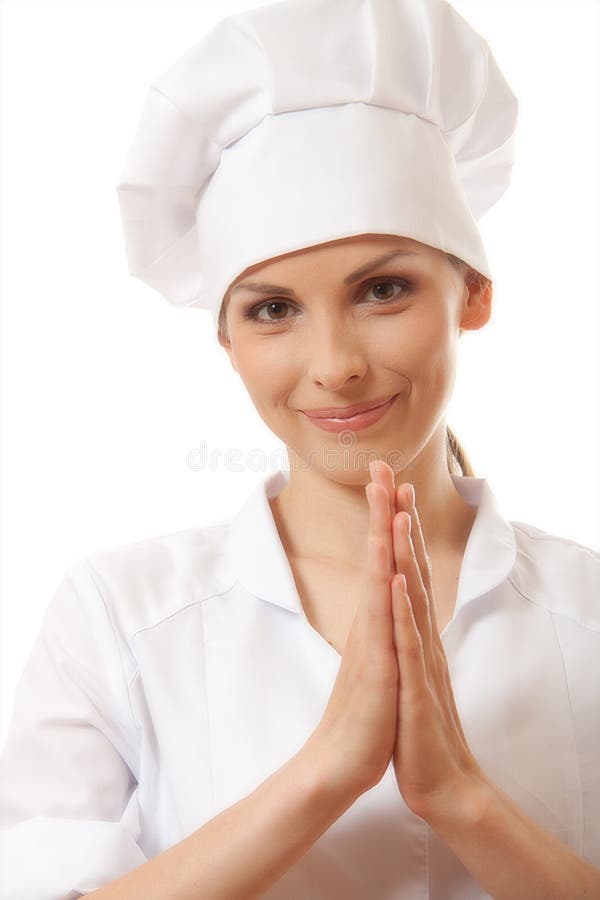 Smiling woman chef stock photo. Image of head, cheerful - 33134842