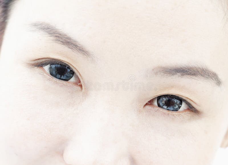 Smiling Woman, Eyes only, Close-Up Stock Image - Image of looking ...