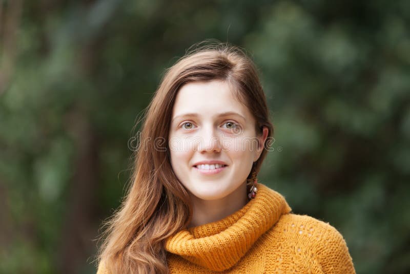 Smiling woman outdoor stock photo. Image of plant, person - 37957122