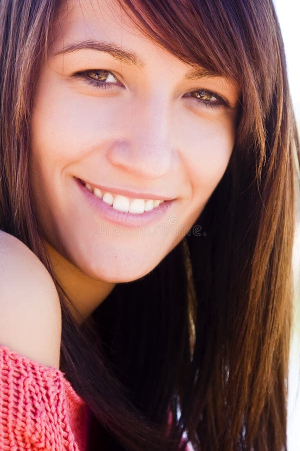Smiling woman portrait stock image. Image of hair, caucasian - 7882343