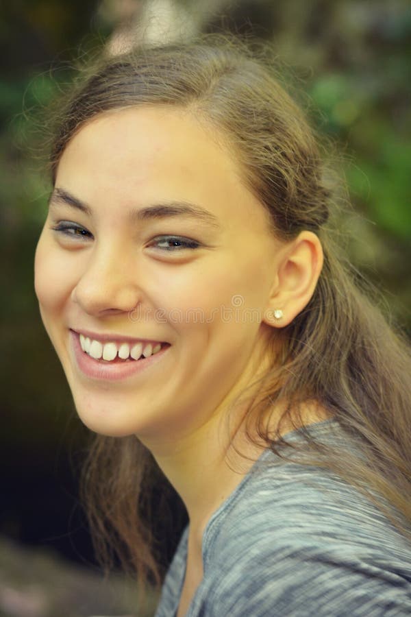 Smiling Woman Portrait stock photo. Image of portrait - 76757164