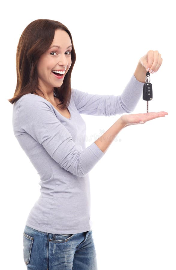 Woman showing car keys stock image. Image of keys, drive - 31408625