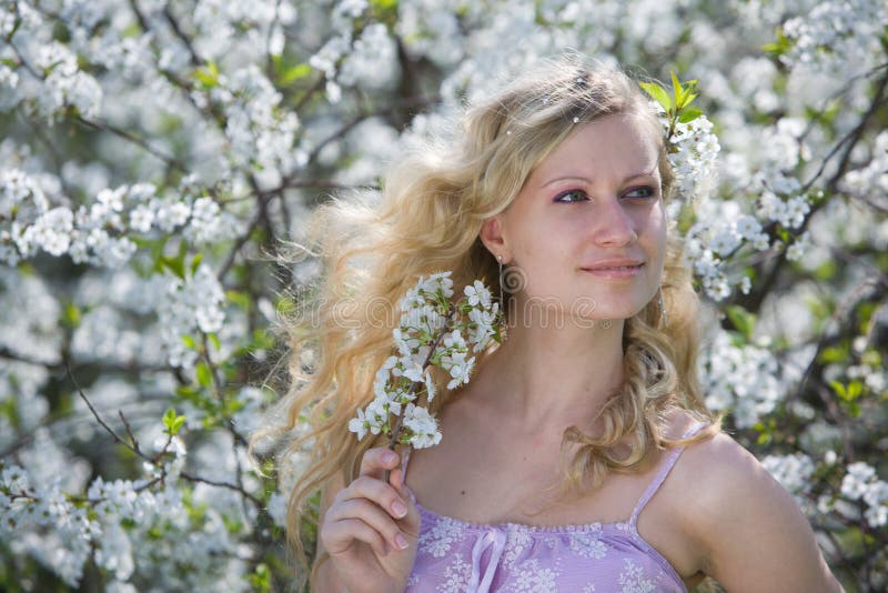 Smiling woman at spring stock image. Image of lady, beauty - 13810533