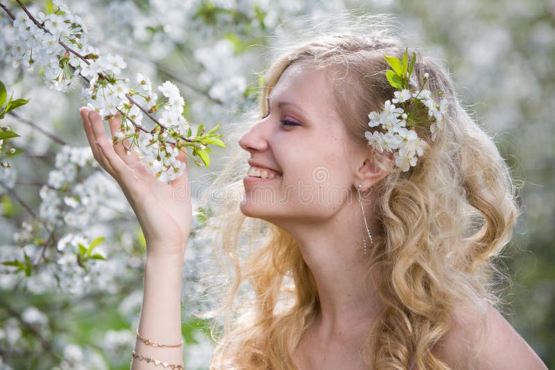 Woman in Spring stock photo. Image of springtime, spring - 2351326