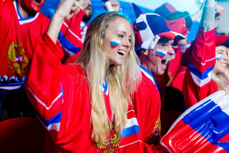 Smiling woman in stadium stock photo. Image of face, extreme - 67470814