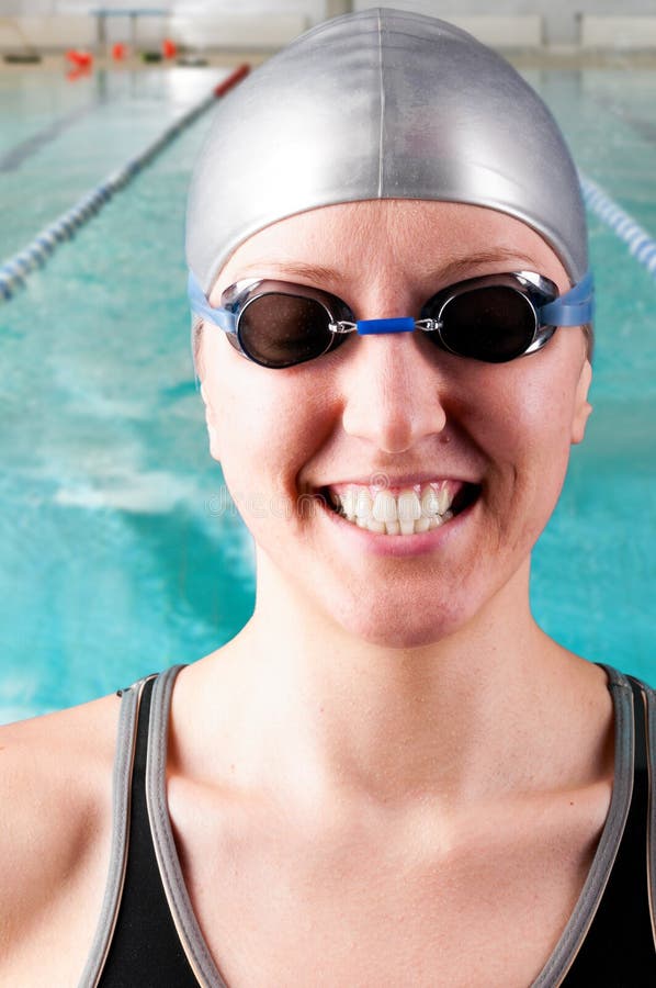 Smiling woman swimmer stock image. Image of copy, beauty - 20081507