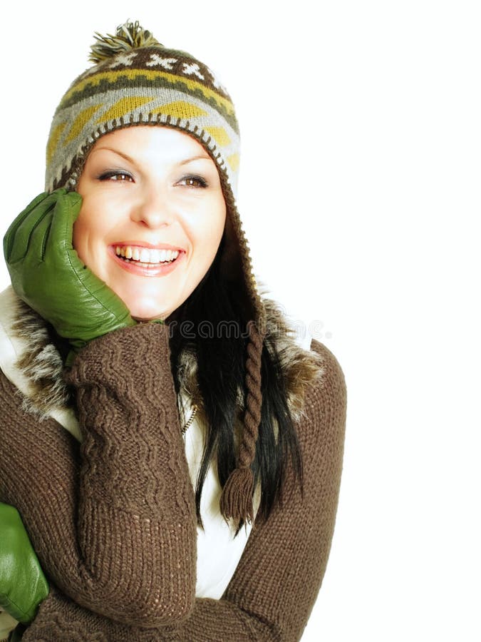 Smiling Woman in Winter Clothes Stock Photo - Image of cute, cold: 11147340