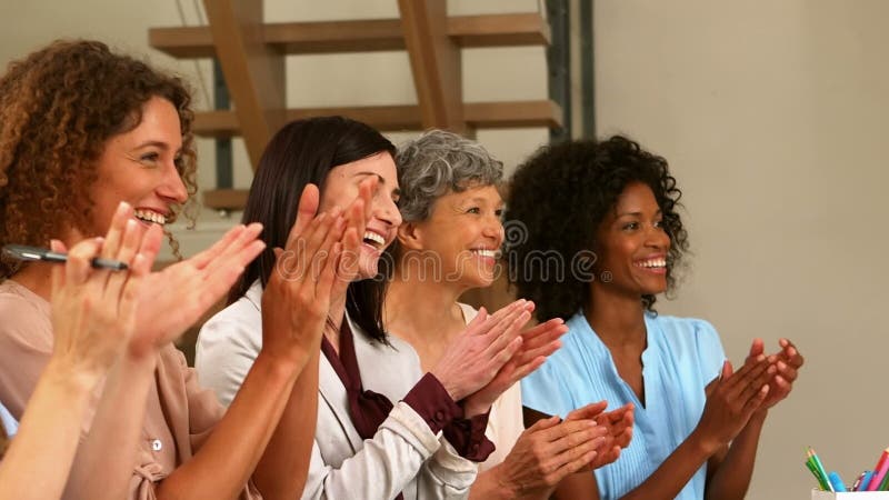 Women Applauding Female Trainer while Rope Climbing Stock Video - Video ...