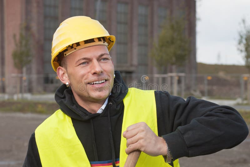 Smiling worker stock image. Image of standing, hard, manual - 11517125