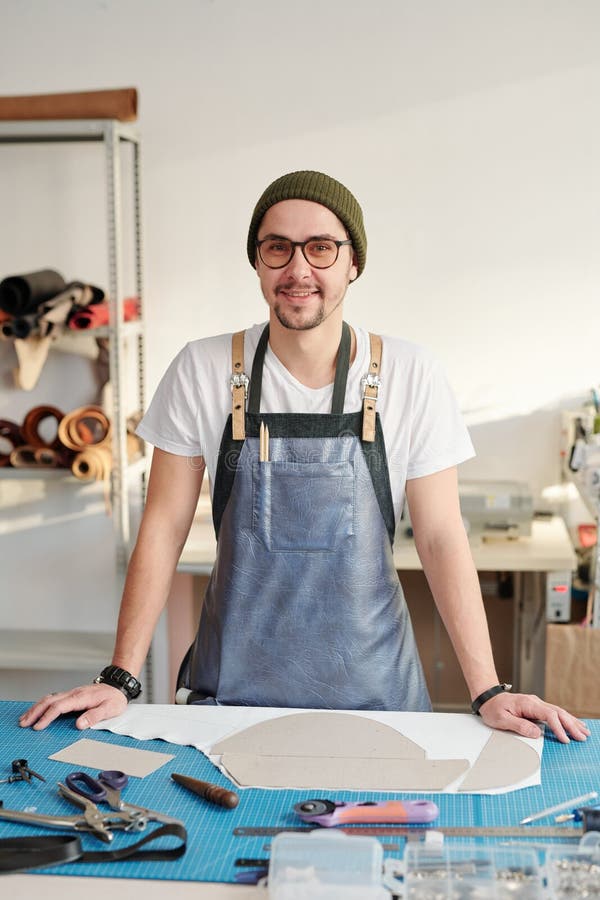 Smiling Worker in Own Sewing Studio Stock Image - Image of equipment ...
